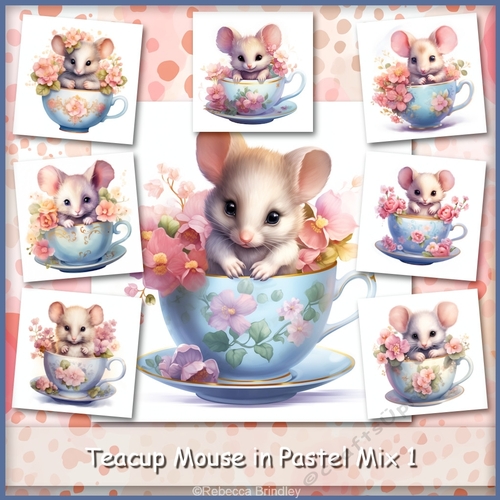 Teacup Mouse in Pastel Mix 1 - CUP1303592_442 | Craftsuprint