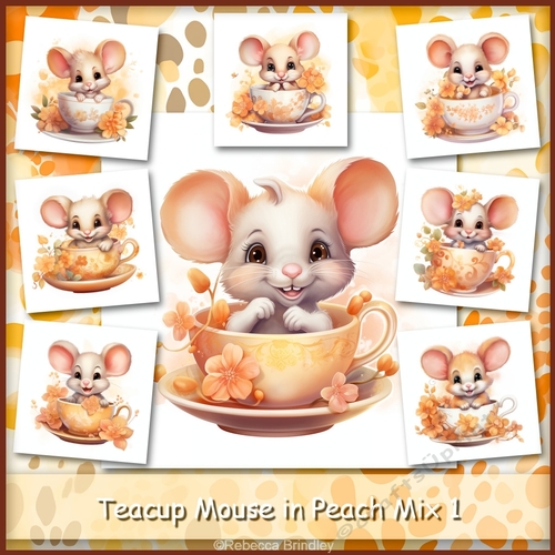 Teacup Mouse in Peach Mix 1 - CUP1306743_442 | Craftsuprint