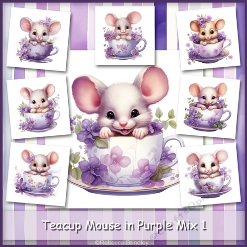Teacup Mouse in Purple Mix 1 - CUP1306744_442 | Craftsuprint