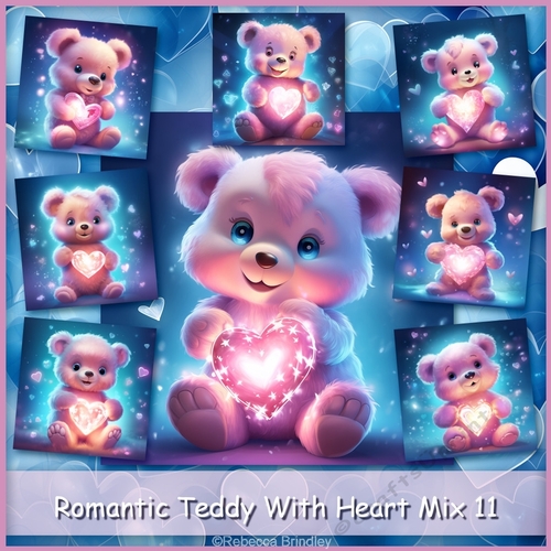 Romantic Teddy With Heart Mix 11 - CUP1307856_442 | Craftsuprint