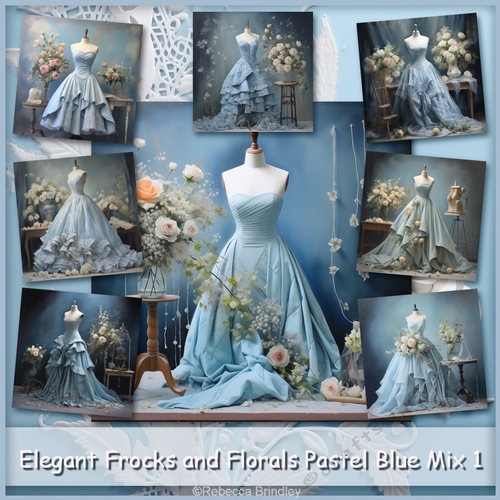 Elegant Frocks and Florals Pastel Blue Mix 1 - CUP1342340_442 ...