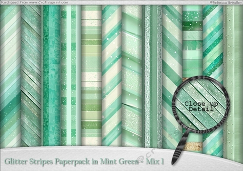 Glitter Stripes Paperpack in Mint Green - Mix 1 - CUP1348609_442 ...