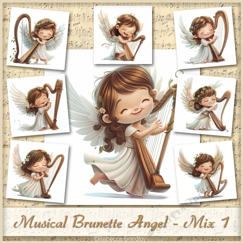 Musical Brunette Angel - Mix 1 - CUP1353107_442 | Craftsuprint