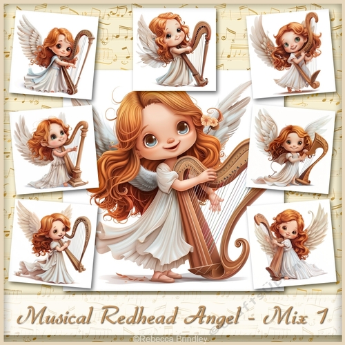 Musical Redhead Angel - Mix 1 - CUP1353109_442 | Craftsuprint