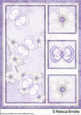 Purple Flutterby Blossoms A4 - CUP142281_442 | Craftsuprint