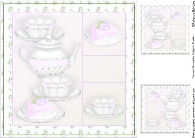 Time 4 Tea 8x8 Card Front in Purple - CUP270845_442 | Craftsuprint