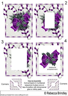 Purple Christmas Candy Canes Inverted Pyramid - CUP341668_442 ...