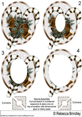 Copper Xmas Candy Canes Inverted Pyramid - CUP343165_442 | Craftsuprint