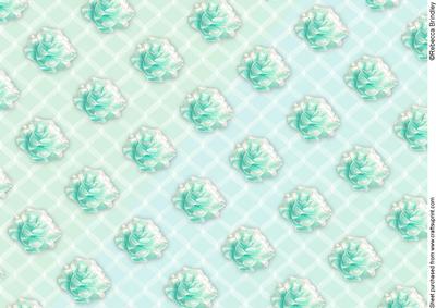 A Delicate Mint Rose Backing Paper 1 - CUP346365_442 | Craftsuprint