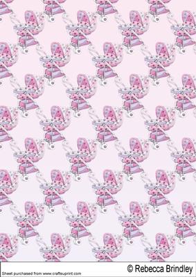 Baby Buggy Girl Backing Paper - CUP52472_442 | Craftsuprint