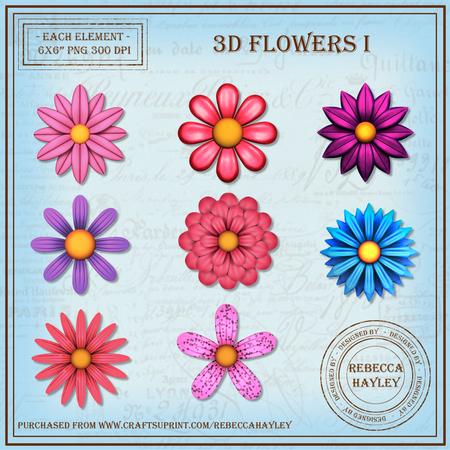 3D Flowers 1 - CUP198044_1148 | Craftsuprint