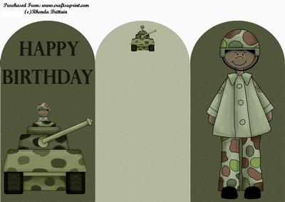 Happy Birthday Army Tri Fold - CUP10372_40 | Craftsuprint