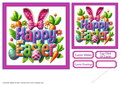 Happy Easter Quick Card 1 - CUP1369878_40 | Craftsuprint