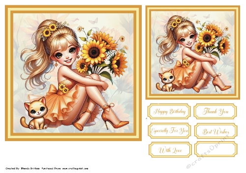 Sunflower Girl Topper - CUP1371509_40 | Craftsuprint