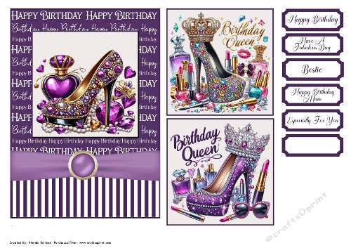 Birthday Queen Card 7x5 - CUP1371966_40 | Craftsuprint