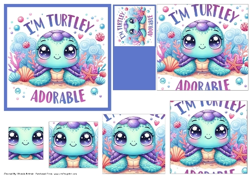 Im Turtley Adorable Card Front and Pyramid - CUP1372479_40 | Craftsuprint