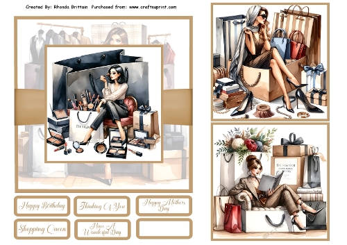 Shopping Spree Card Front 6x6 - CUP1375293_40 | Craftsuprint