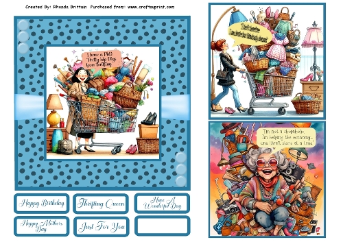 Thrifting Queen Card Front 6x6 - CUP1375294_40 | Craftsuprint