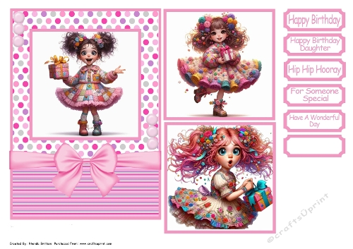 Birthday Girl Card Front 7x5 - CUP1379655_40 | Craftsuprint