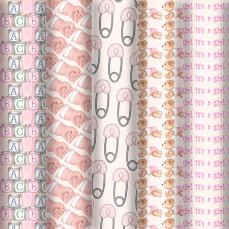 Baby Girl Backing Papers - CUP19154_40 | Craftsuprint