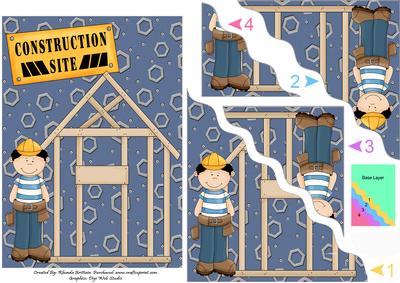 Construction Worker Wavy Corner Stacker - CUP193314_40 | Craftsuprint