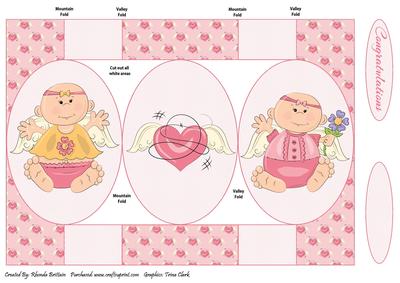 Angel Baby Girl Tri Shutter Card - CUP214092_40 | Craftsuprint