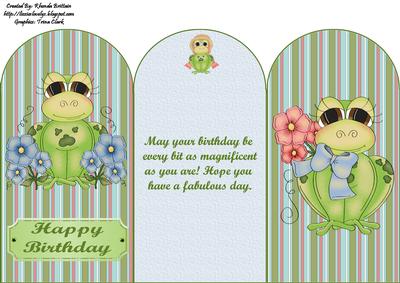 Happy Birthday Spring Frogs Tri Fold - CUP226409_40 | Craftsuprint