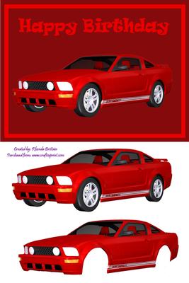Red Mustang Card Front - CUP51962_40 | Craftsuprint