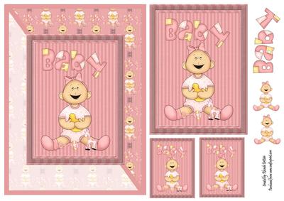 Baby Girl Card Front - CUP51972_40 | Craftsuprint