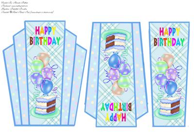 Happy Birthday Cake & Balloons Blue Topper - CUP525823_40 | Craftsuprint