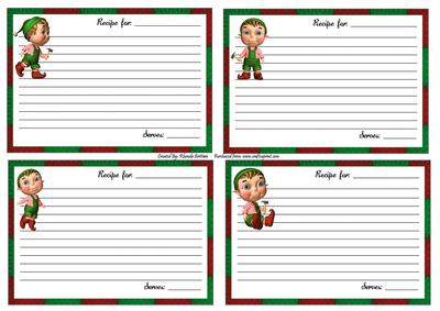 Little Christmas Elf Recipe Cards - CUP69611_40 | Craftsuprint