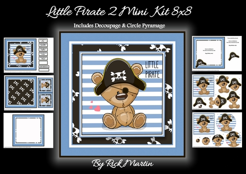 8x8 Little Pirate 2 Mini Kit includes Decoupage & Circle Pyramage Sheet ...
