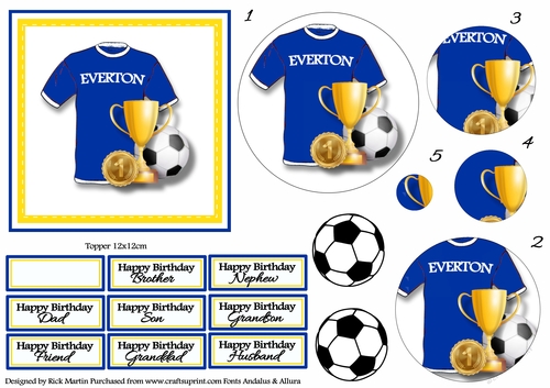 12x12cm Everton Topper with Pyramage & Sentiments - CUP1123857_111584 ...