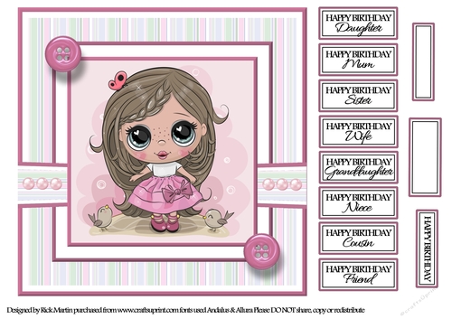 8x8 Pretty Princess Poppit Card Front with sentiments - CUP1139673 ...