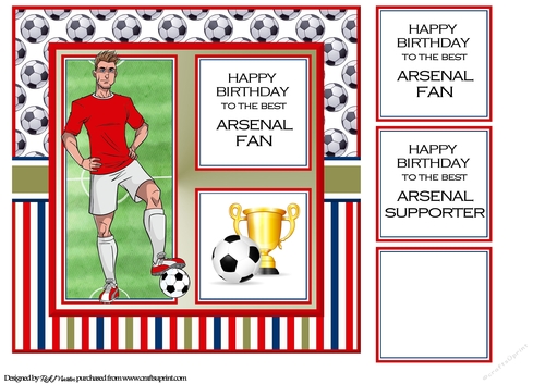 8x8 Arsenal Card Front & Sentiments - CUP1148951_111584 | Craftsuprint
