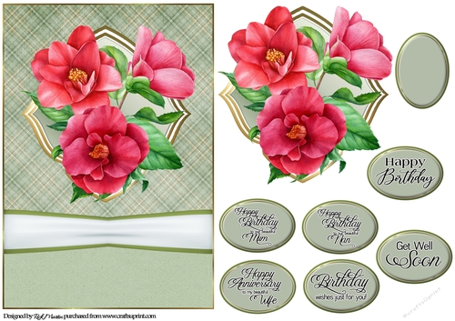 A5 Anniversary Flowers Card Front, Topper and sentiments - CUP1164231 ...