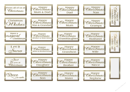 x27 Gold Christmas Sentiments - CUP1169124_111584 | Craftsuprint