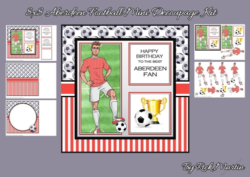 8x8 Aberdeen Football Mini Decoupage Kit - x5 A4 Sheets - CUP1173345 ...
