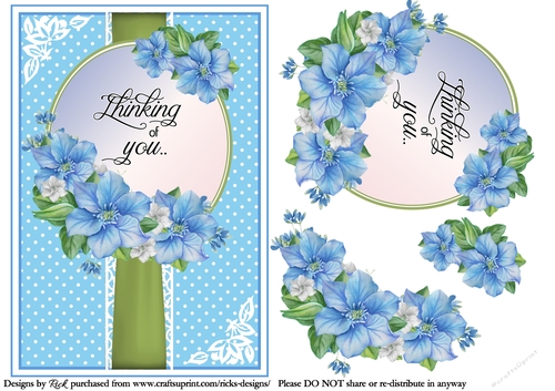 A5 True Blue Sympathy Card Front, Topper & Sentiments - CUP1175297 ...