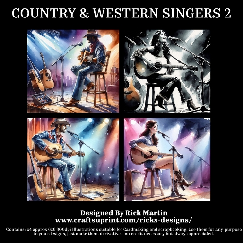 COUNTRY & WESTERN SINGERS 2 - Illustrations for Cardmakers & Designers ...