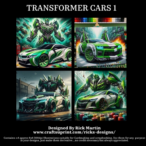 TRANSFORMER CARS 1 - Illustrations for Cardmakers & Designers ...