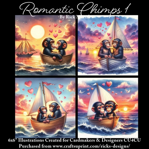 ROMANTIC CHIMPS 1 - Illustrations for Cardmakers & Designers ...