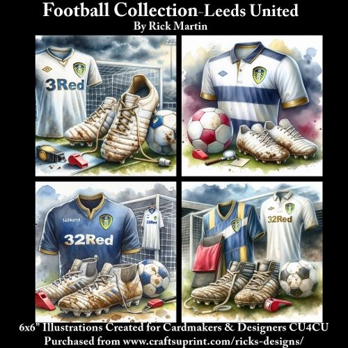 6X6 Leeds United Themed - Illustrations for Cardmakers & Designers ...