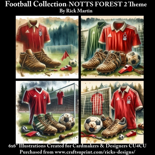 6X6 NOTTS FOREST 2 Themed - Illustrations for Cardmakers & Designers ...