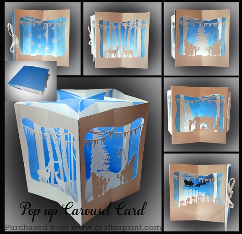 Pop up Carousel Card Tis the Season - CUP731784_66824 | Craftsuprint