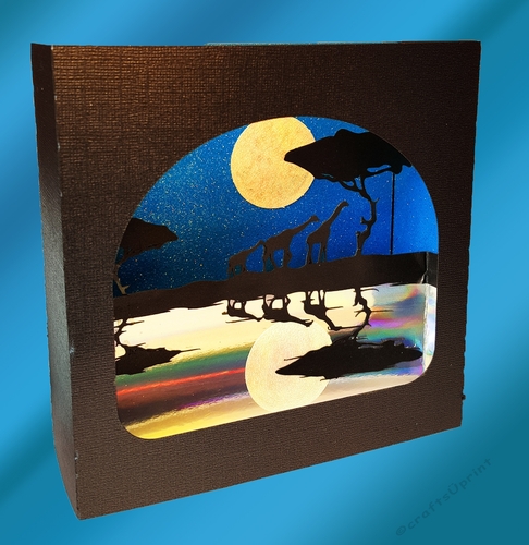 Giraffe reflection Shadow box card - CUP882189_66824 | Craftsuprint