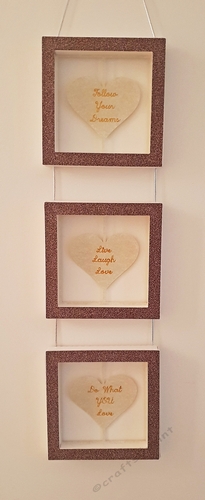 Box frame set of 3 with love heart and text detail - CUP899031_66824 ...
