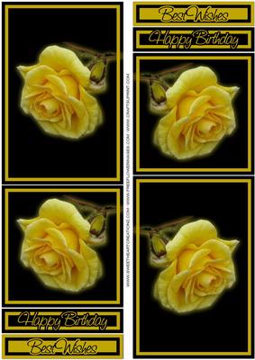 Black and Yellow Rose Topper - CUP14584_37 | Craftsuprint