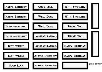 Black & White Greetings Sheet - CUP163737_37 | Craftsuprint