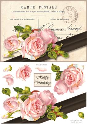 Victorian Roses & Postcard Quick Card - CUP427877_37 | Craftsuprint